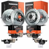 China Front & Rear Drilled Rotors & Ceramic Brake Pads for BMW X3 E83 2004-2010 for sale