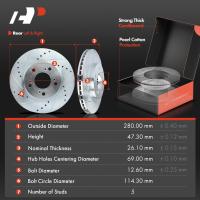 China Front & Rear Drilled Rotors & Ceramic Brake Pads for Acura Integra Type R for sale