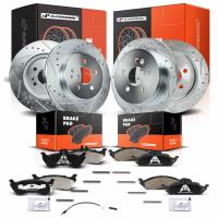 China Front & Rear Drilled Rotors & Ceramic Brake Pads for Mercedes-Benz ML350 W163 for sale