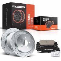 China Rear Drilled Rotors & Ceramic Brake Pads for Cadillac CTS 2003-2007 STS 2005-2011 for sale