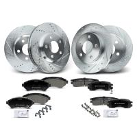 China Front & Rear Drilled Rotors & Ceramic Brake Pads for Buick LeSabre Cadillac Olds for sale