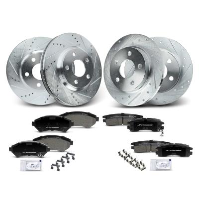 China Front & Rear Drilled Rotors & Ceramic Brake Pads for Buick LeSabre Cadillac Olds for sale