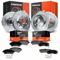 China Front & Rear Drilled Rotors & Ceramic Brake Pads for Buick LeSabre Cadillac Olds for sale