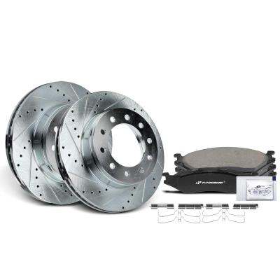 China Front Drilled Rotors & Ceramic Brake Pads for Ford F-450 F-550 Super Duty for sale