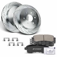 China Rear Drilled Rotors & Ceramic Brake Pads for INFINITI QX56 QX80 Nissan Armada for sale