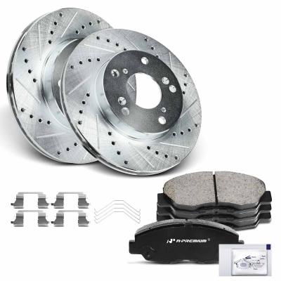 China Front Drilled Rotors & Ceramic Brake Pads for Honda Civic 2012-2015 L4 1.8L for sale