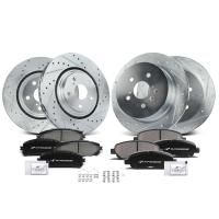 China Front & Rear Drilled Rotors & Ceramic Brake Pads for Toyota Highlander for sale