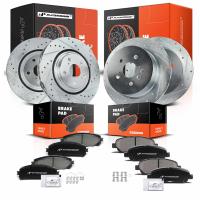 China Front & Rear Drilled Rotors & Ceramic Brake Pads for Toyota Highlander for sale