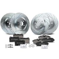 China Front & Rear Drilled Rotors & Ceramic Brake Pads for Ford Mustang 2007-2011 for sale