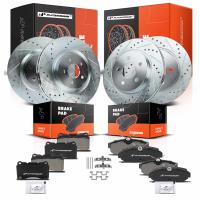 China Front & Rear Drilled Rotors & Ceramic Brake Pads for Ford Mustang 2007-2011 for sale