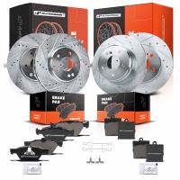 China Front & Rear Drilled Rotors & Ceramic Brake Pads for Mercedes-Benz E430 E320 for sale