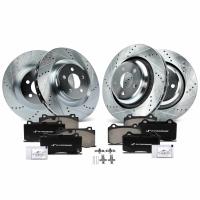 China Front & Rear Drilled Rotors & Ceramic Brake Pads for Chrysler 300 Dodge for sale