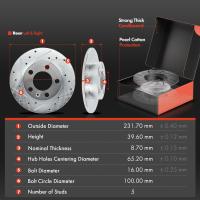 China Front & Rear Drilled Rotors & Ceramic Brake Pads for Volkswagen Beetle Golf Jetta for sale