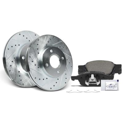 China Front Drilled Rotors & Ceramic Brake Pads for Ford Focus 2005-2007 for sale