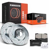 China Front Drilled Rotors & Ceramic Brake Pads for Acura RL 2005-2012 V6 3.5L 3.7L for sale