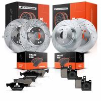 China Front & Rear Drilled Rotors & Ceramic Brake Pads for Mercedes-Benz E320 E300 for sale