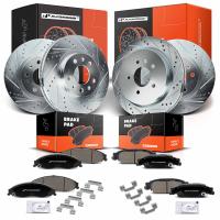 China Front & Rear Drilled Rotors & Ceramic Brake Pads for Cadillac CTS 2003-2007 for sale