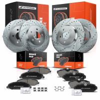China Front & Rear Drilled Rotors & Ceramic Brake Pads for Ford Mustang 2005-2010 for sale