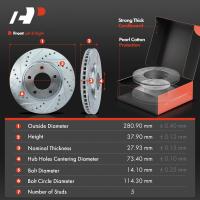 China Front & Rear Drilled Rotors & Ceramic Brake Pads for Chrysler Town & Country for sale