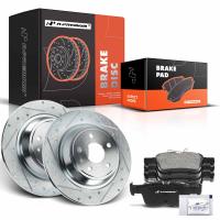 China Rear Drilled Rotors & Ceramic Brake Pads for Ford Fusion 2013-2020 Lincoln MKZ for sale