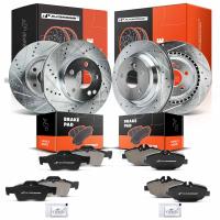 China Front & Rear Drilled Rotors & Ceramic Brake Pads for Mercedes-Benz W211 E320 for sale