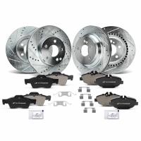 China Front & Rear Drilled Rotors & Ceramic Brake Pads for Mercedes-Benz W211 E320 for sale