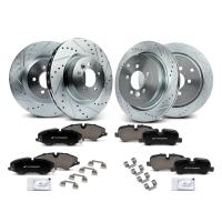 China Front & Rear Drilled Rotors & Ceramic Brake Pads for Land Rover Range Rover Sport for sale