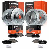 China Front & Rear Drilled Rotors & Ceramic Brake Pads for Land Rover Range Rover Sport for sale