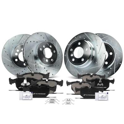 China Front & Rear Drilled Rotors & Ceramic Brake Pads for BMW E53 X5 2000-2006 for sale