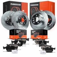 China Front & Rear Drilled Rotors & Ceramic Brake Pads for BMW E53 X5 2000-2006 for sale