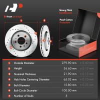 China Front & Rear Drilled Rotors & Ceramic Brake Pads for VW Golf Jetta Beetle for sale
