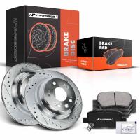 China Rear Drilled Rotors & Ceramic Brake Pads for Acura RL 2005-2012 V6 3.5L 3.7L for sale
