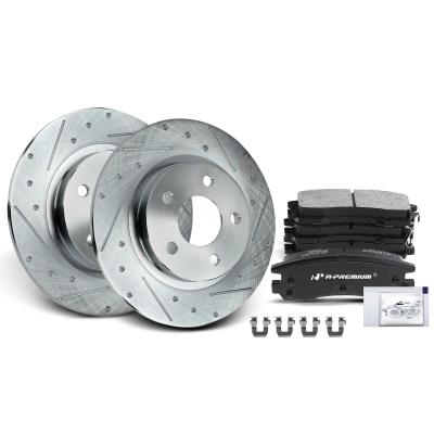China Rear Drilled Rotors & Ceramic Brake Pads for Cadillac DeVille Seville Buick for sale