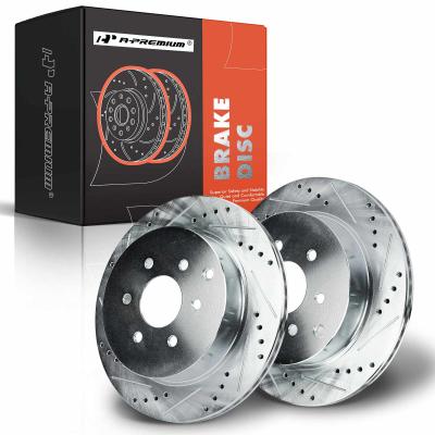 China Rear Drilled Brake Rotors for Nissan Pathfinder 2005-2012 4.0L 5.6L 296 mm 6-Lug for sale