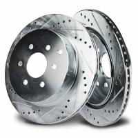 China Rear Drilled Brake Rotors for Nissan Pathfinder 2005-2012 4.0L 5.6L 296 mm 6-Lug for sale