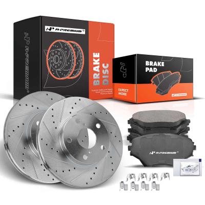 China Front Drilled Rotors & Ceramic Brake Pads for Toyota RAV4 2001-2005 for sale