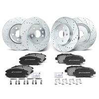 China Front & Rear Drilled Rotors & Ceramic Brake Pads for Chevy Impala Malibu Buick for sale