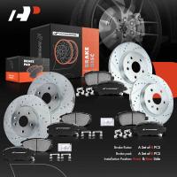 China Front & Rear Drilled Rotors & Ceramic Brake Pads for Chevy Impala Malibu Buick for sale