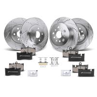 China Front & Rear Drilled Rotors & Ceramic Brake Pads for Lexus LS430 2001-2006 for sale