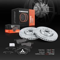 China Front Drilled Rotors & Ceramic Brake Pads for Volvo S60 S80 V70 XC70 for sale