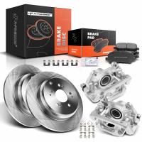 China 8x Rear Brake Rotors & Ceramic Brake Pads + Brake Caliper for Acura MDX 07-13 for sale