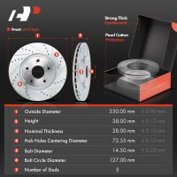 China Front & Rear Drilled Rotors & Ceramic Brake Pads for Chrysler Dodge Ram VW for sale