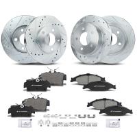 China Front & Rear Drilled Rotors & Ceramic Brake Pads for Ford Mustang 94-04 for sale