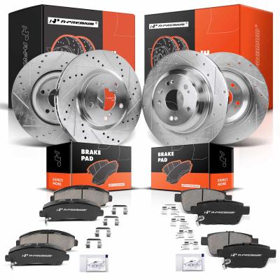 China Front & Rear Drilled Rotors & Ceramic Brake Pads for Acura TL 2009-2014 for sale