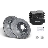 China Front Drilled Rotors & Ceramic Brake Pads for Ford Taurus Lincoln Mercury Cougar for sale