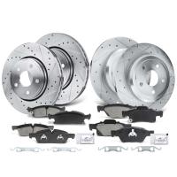 China Front & Rear Drilled Rotors & Ceramic Brake Pads for Dodge Durango Jeep for sale