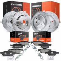 China Front & Rear Drilled Rotors & Ceramic Brake Pads for Dodge Durango Jeep for sale