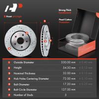 China Front & Rear Drilled Rotors & Ceramic Brake Pads for Dodge Durango Jeep for sale