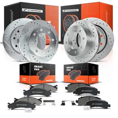 China Front & Rear Drilled Rotors & Ceramic Brake Pads for Chevrolet Express 2500 GMC for sale
