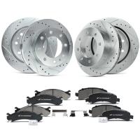 China Front & Rear Drilled Rotors & Ceramic Brake Pads for Chevrolet Express 2500 GMC for sale